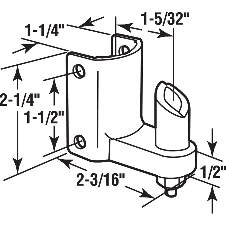 Prime-Line Post Mounted Gravity Pivot Hinge, 1-1/4 In, Zamak, Chrome, 5/8 In. Pintle, Bottom ...